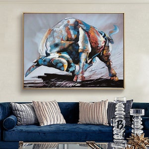 Large Bull Painting Original Bull Painting,animal Abstract Painting ...