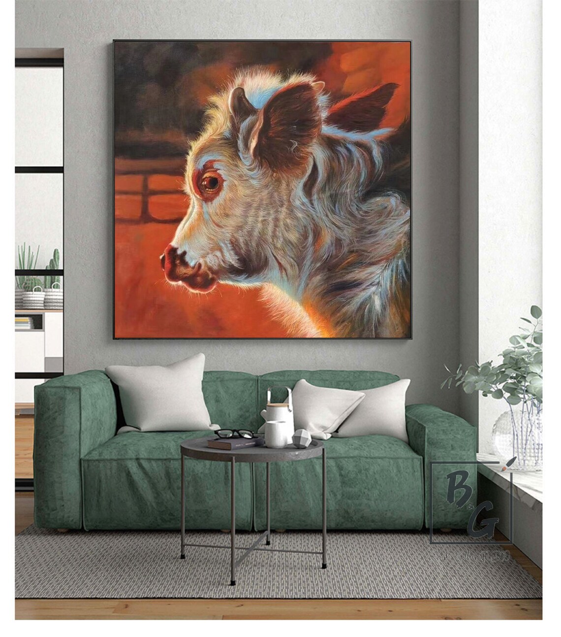 Original Bull Painting Large Bull Paintinglarge Animal - Etsy