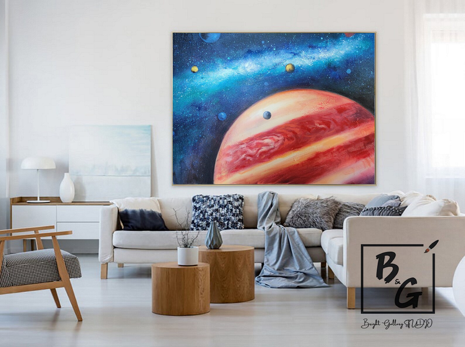 Jupiter Space Oil Painting Large Abstract Paintingmodern - Etsy