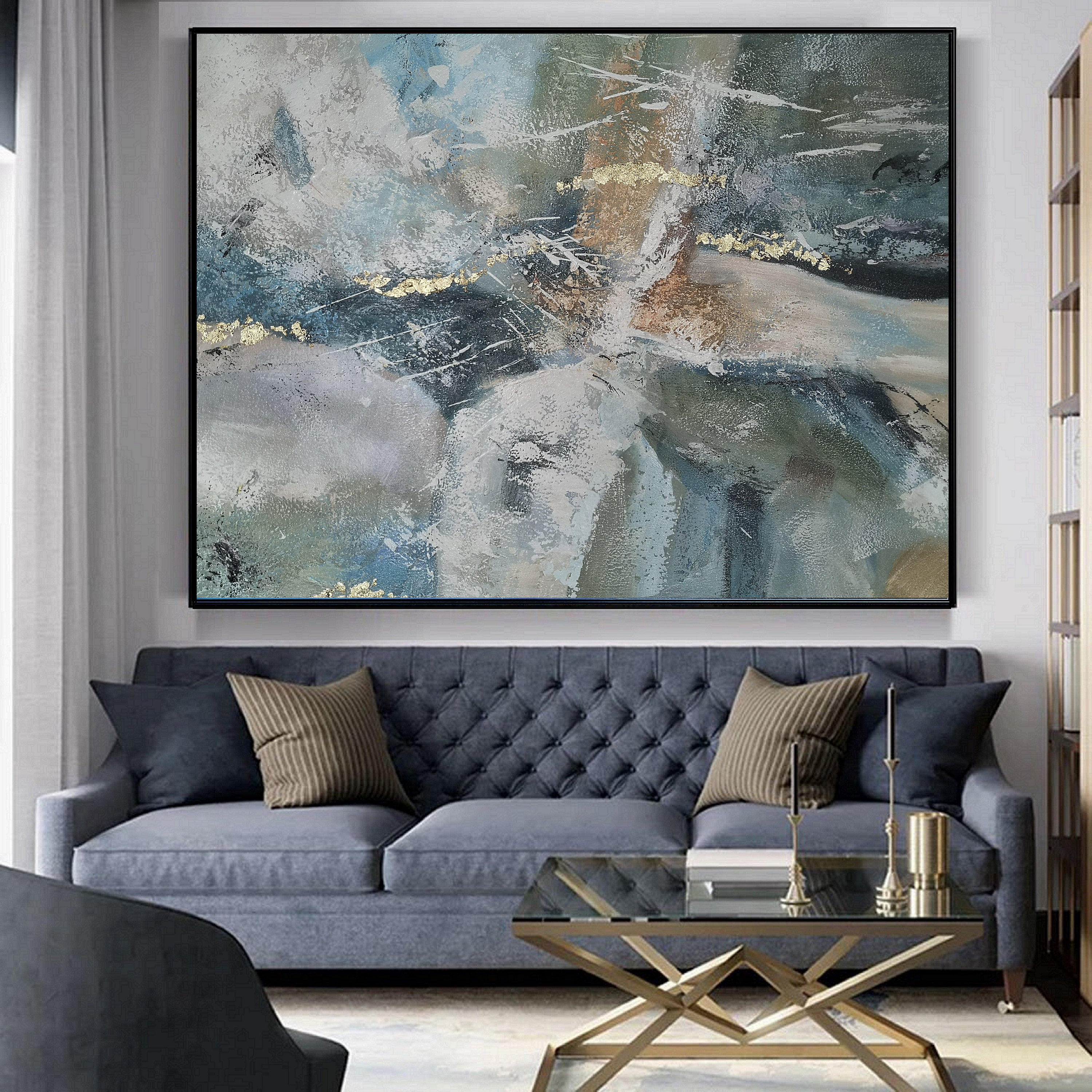 LeinwandBild für Wohnzimmer Oversize Gemälde Original | Etsy