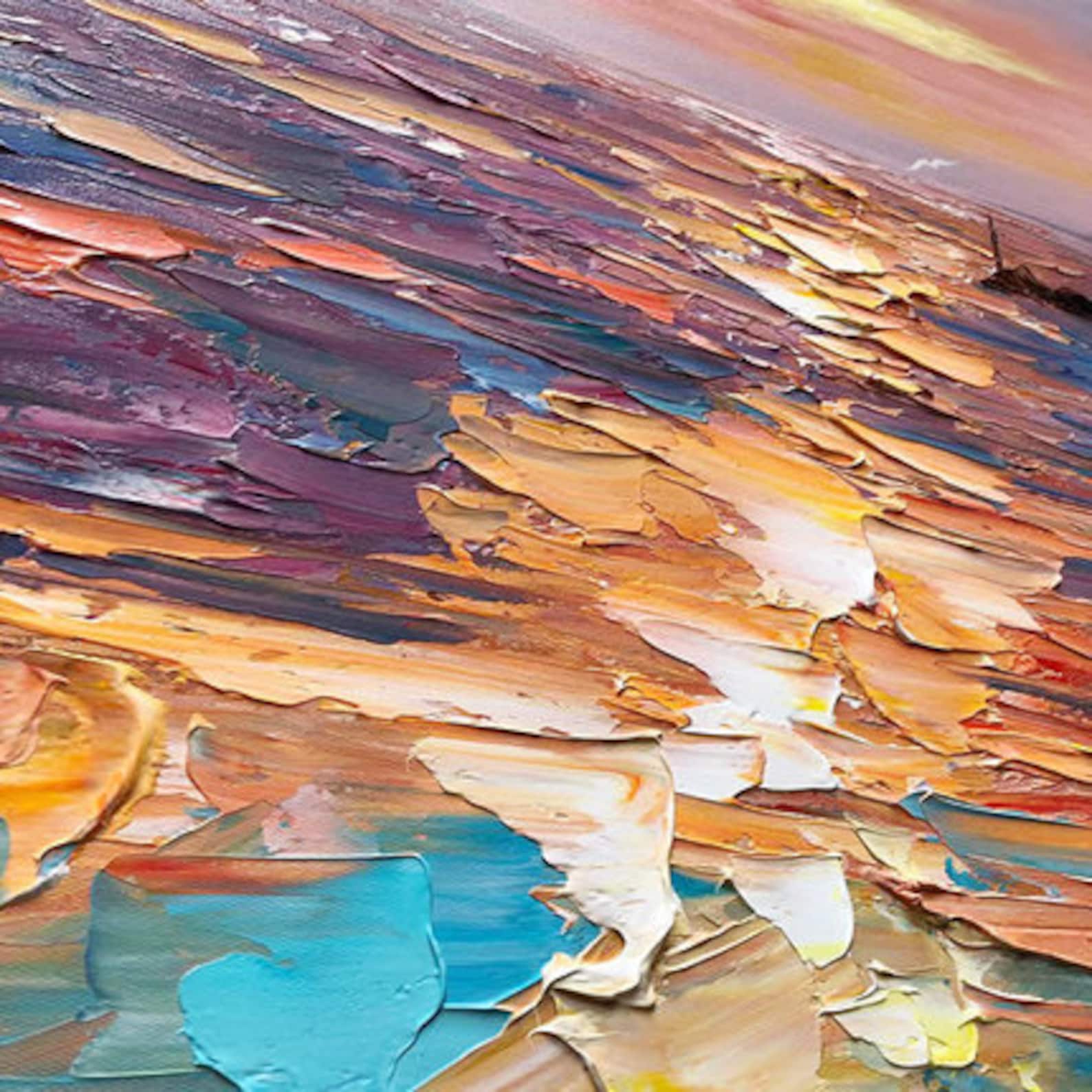 Large Ocean Paintingabstract Paintingsunshine Sky Sea - Etsy