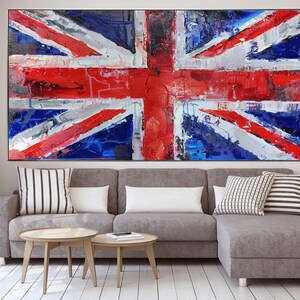 British Flag Paintingpaintings on Canvaslarge Abstract - Etsy