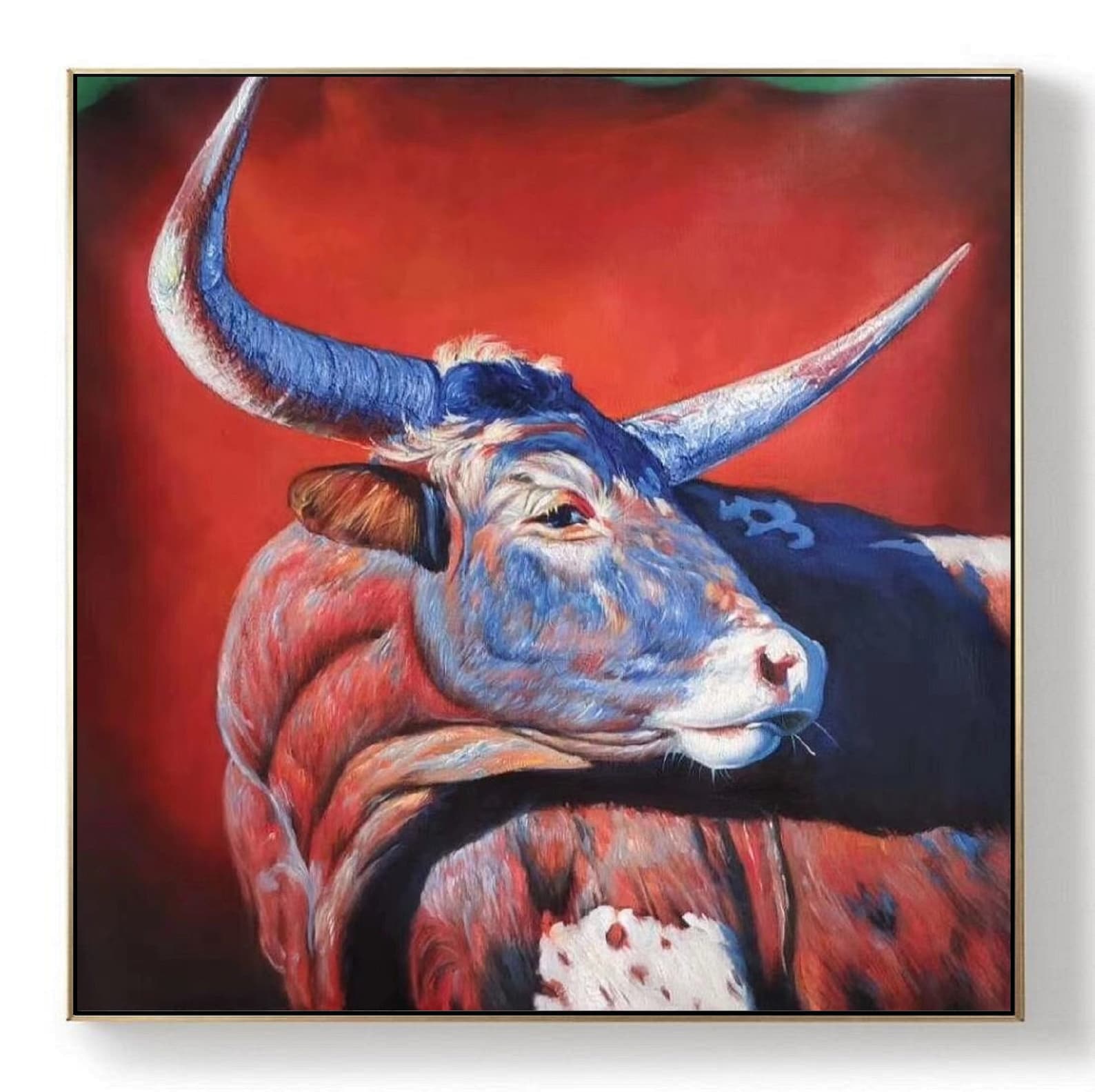 Large Bull Painting Original Bull Paintinglarge Animal - Etsy