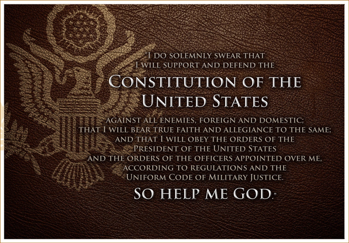 Military Oath of Enlistment Wall Art - Etsy