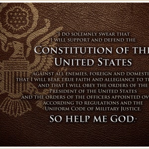 Military Oath of Enlistment Wall Art - Etsy