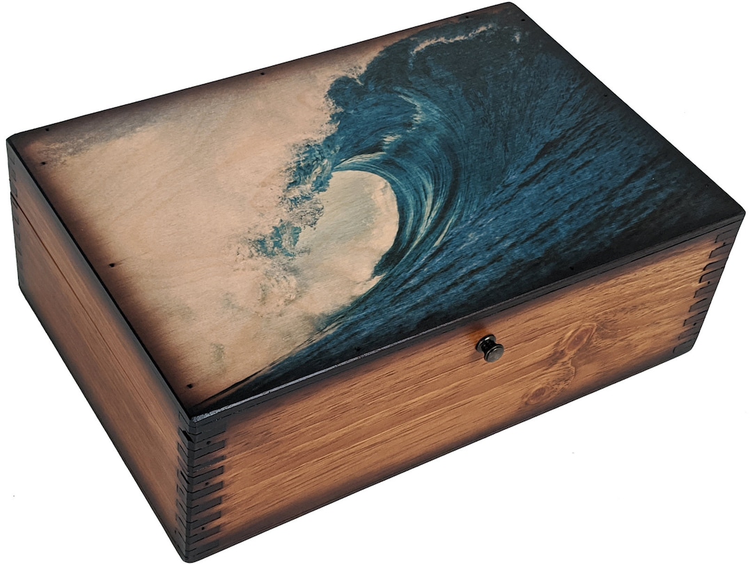 Blue Ocean Wave Memory Box - Etsy