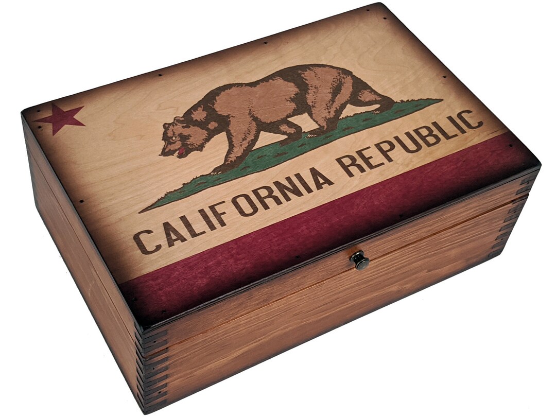 California State Flag Wooden Memory Box - Etsy