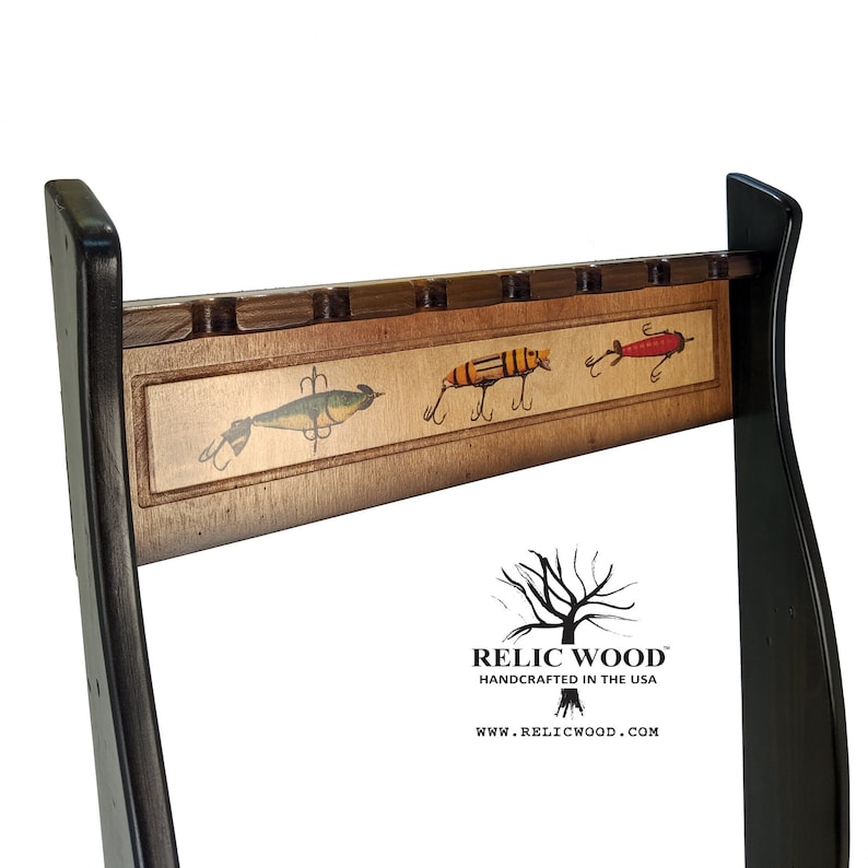 Classic Wood Bass Fishing Rod Rack - Etsy