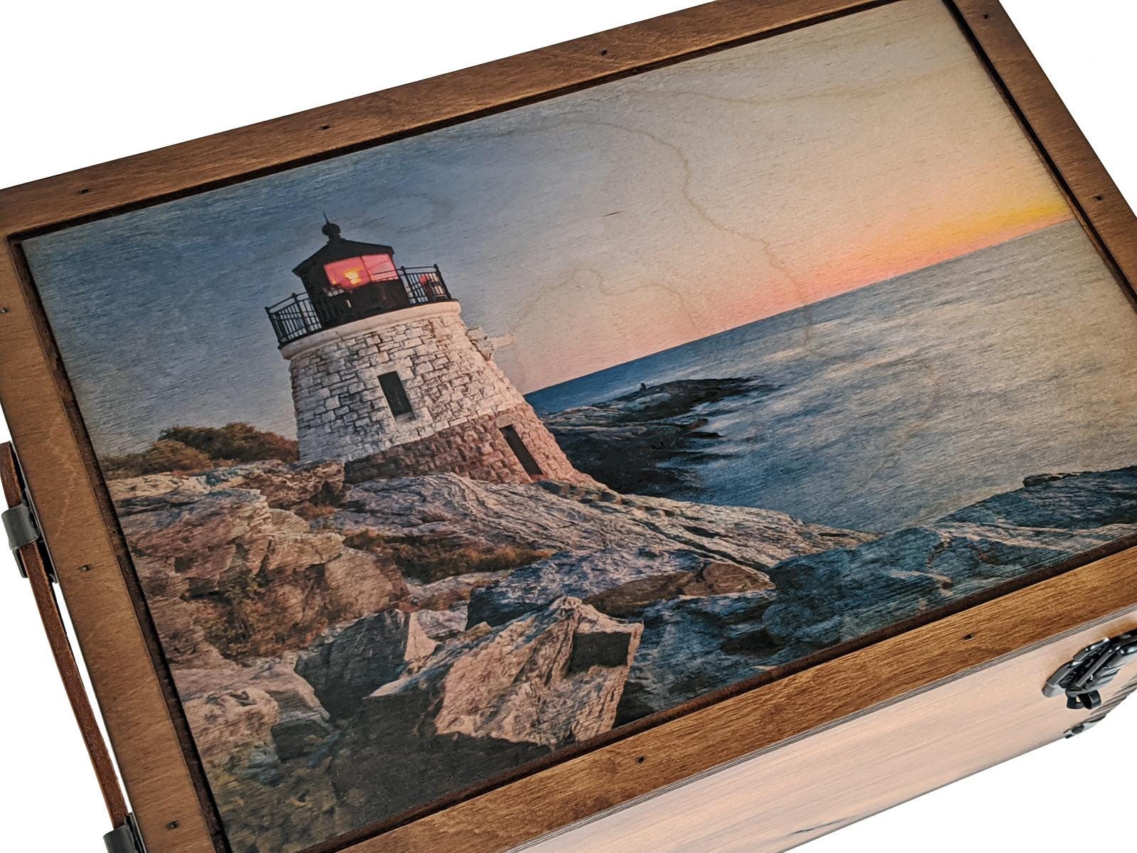 Lighthouse by the Ocean Keepsake Box - Etsy