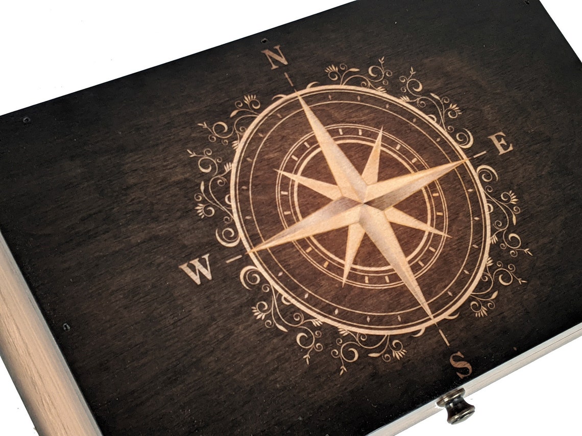Golden Compass Rose Medium Box - Etsy