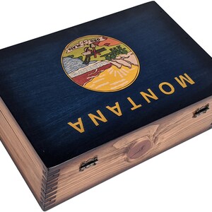 Montana State Flag Wooden Memory Box - Etsy