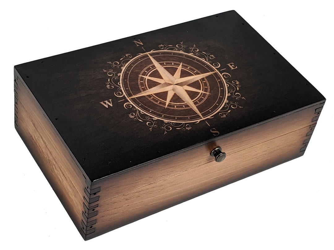Golden Compass Rose Medium Box - Etsy