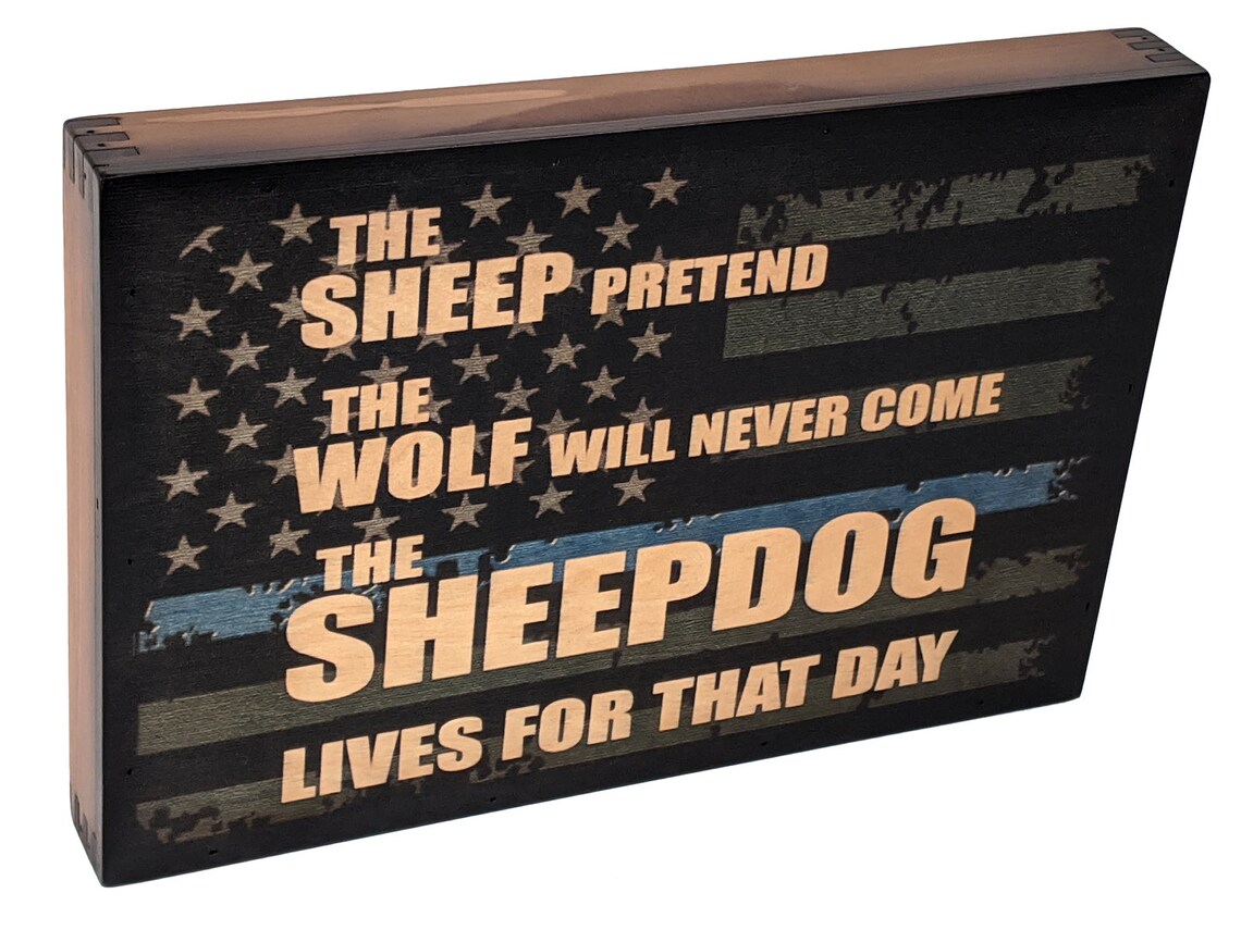 Sheepdog Thin Blue Line Wallart - Etsy