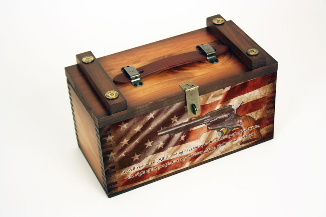2nd Amendment Shooter’s Box – Handcrafted Wood Shooter Keepsake Box for ...