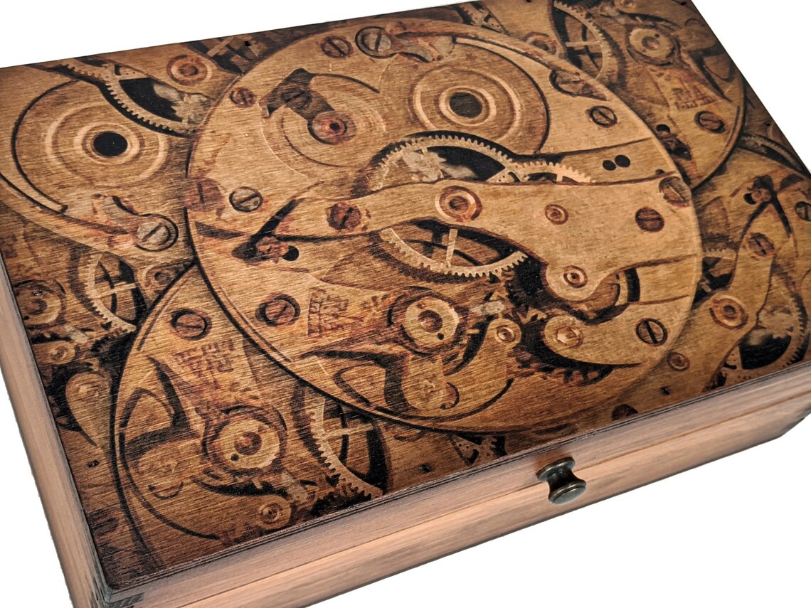 Clockwork Medium Wood Box | Etsy