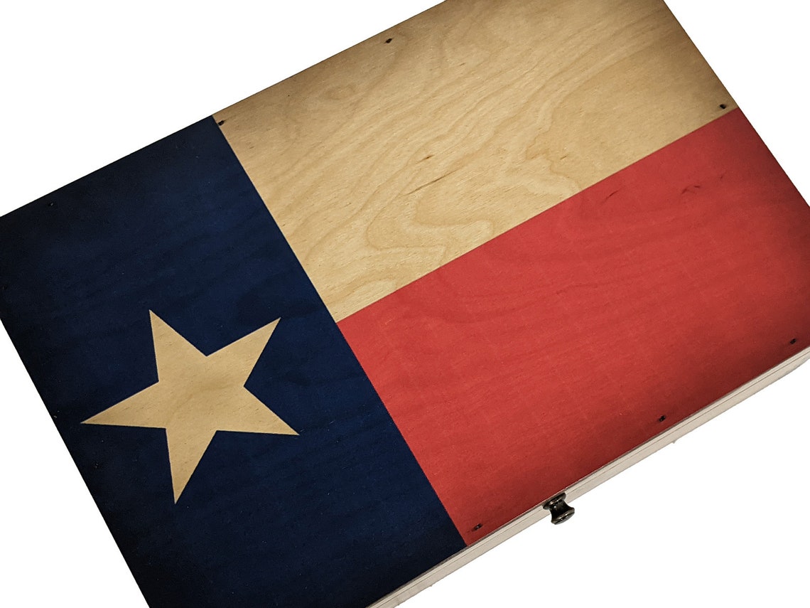 Texas State Flag Wooden Memory Box - Etsy