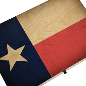 Texas State Flag Wooden Memory Box - Etsy