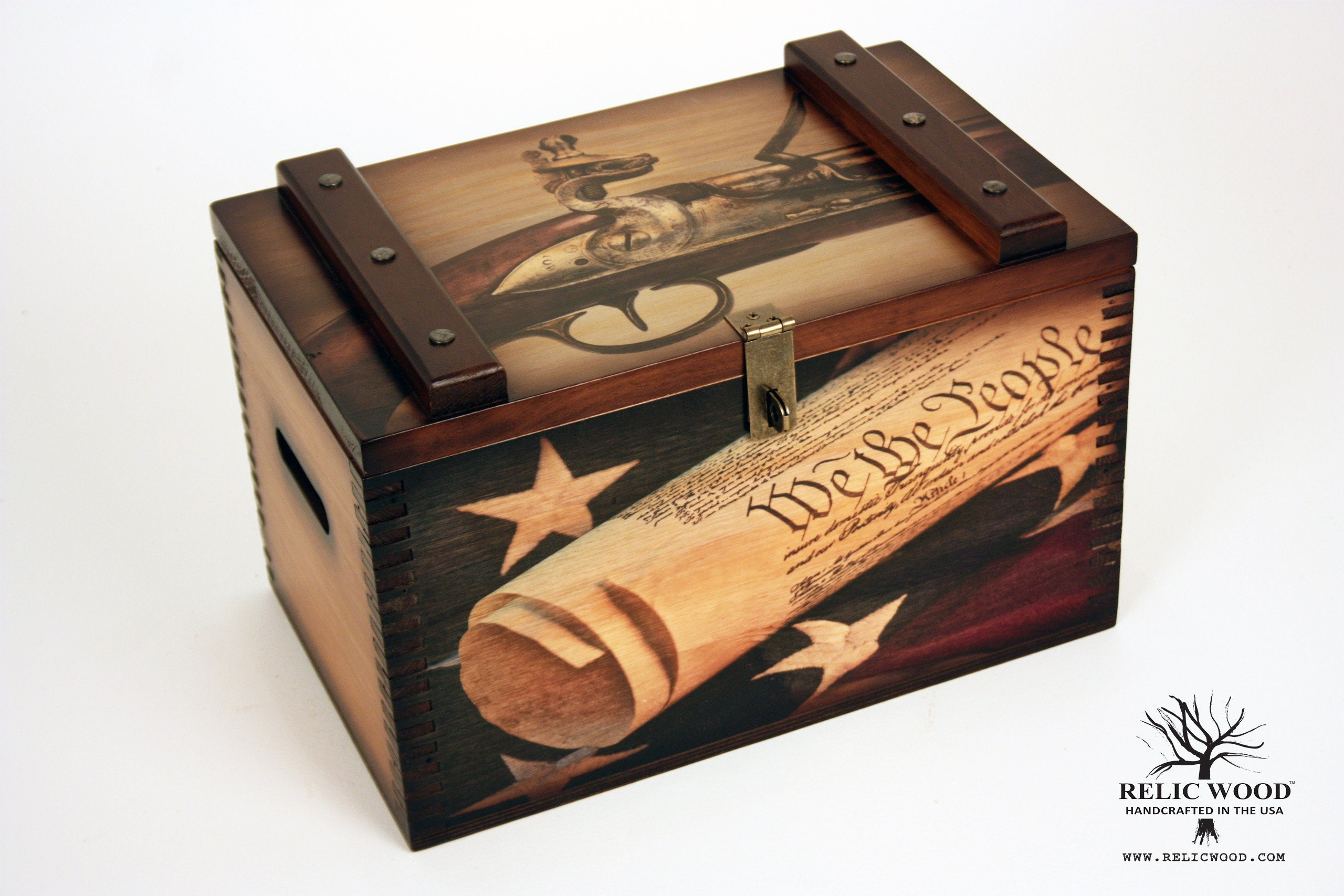 US Constitution & 18th Century Flintlock Pistol Ammo Box - Etsy