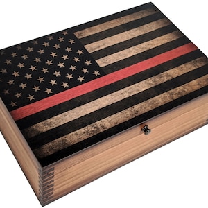 Thin Red Line Memory Box - Etsy