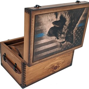 K-9 Unit Thin Blue Line Keepsake Box - Etsy