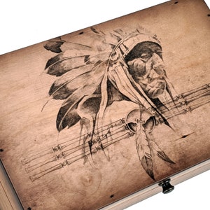 American Indian Chief Medium Wood Box - Etsy