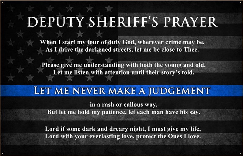 Deputy Sheriff's Prayer Wall Art | Etsy