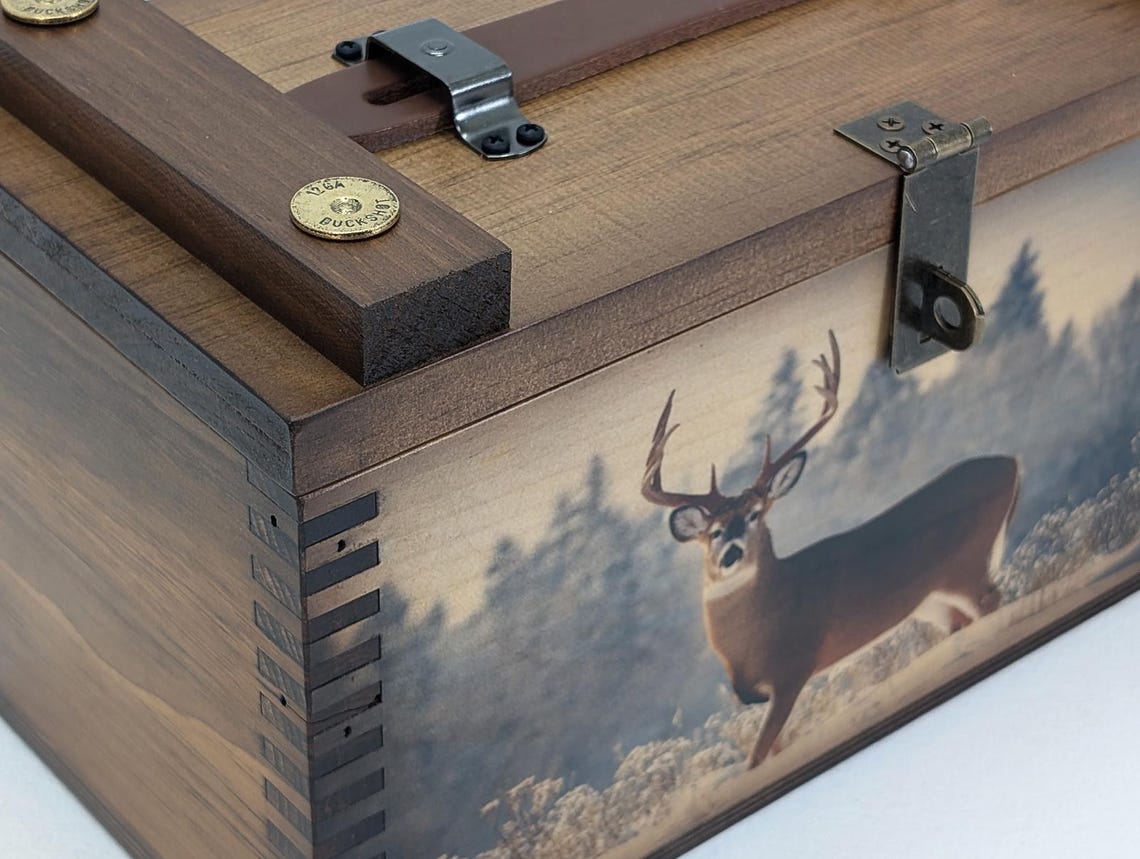 Winter Whitetail Deer Shooter’s Box - Etsy