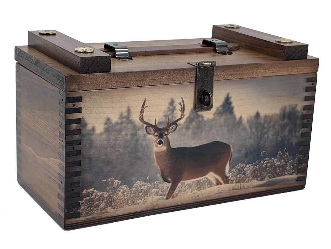 Winter Whitetail Deer Shooter’s Box - Etsy