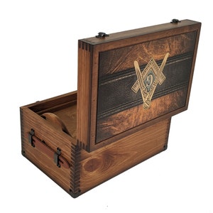 Brown Freemason Compass & Square Keepsake Box - Etsy