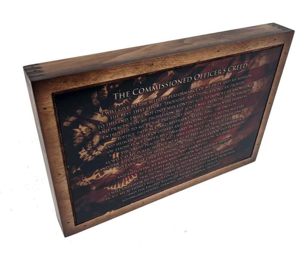 Commissioned Officer’s Creed Frame Wall Art - Etsy