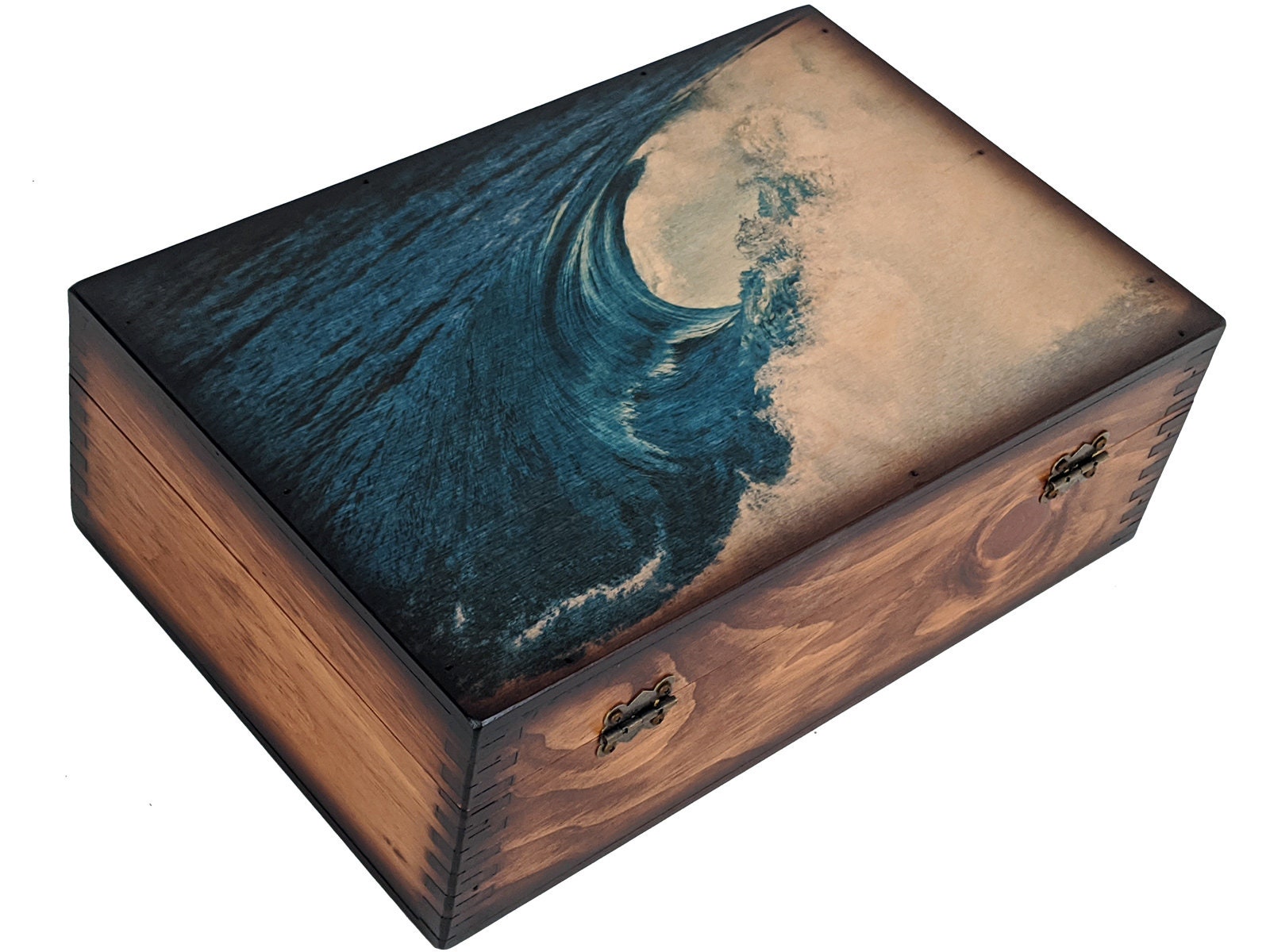 Blue Ocean Wave Memory Box - Etsy