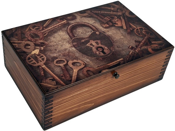 Vintage Lock and Key Memory Box | Etsy