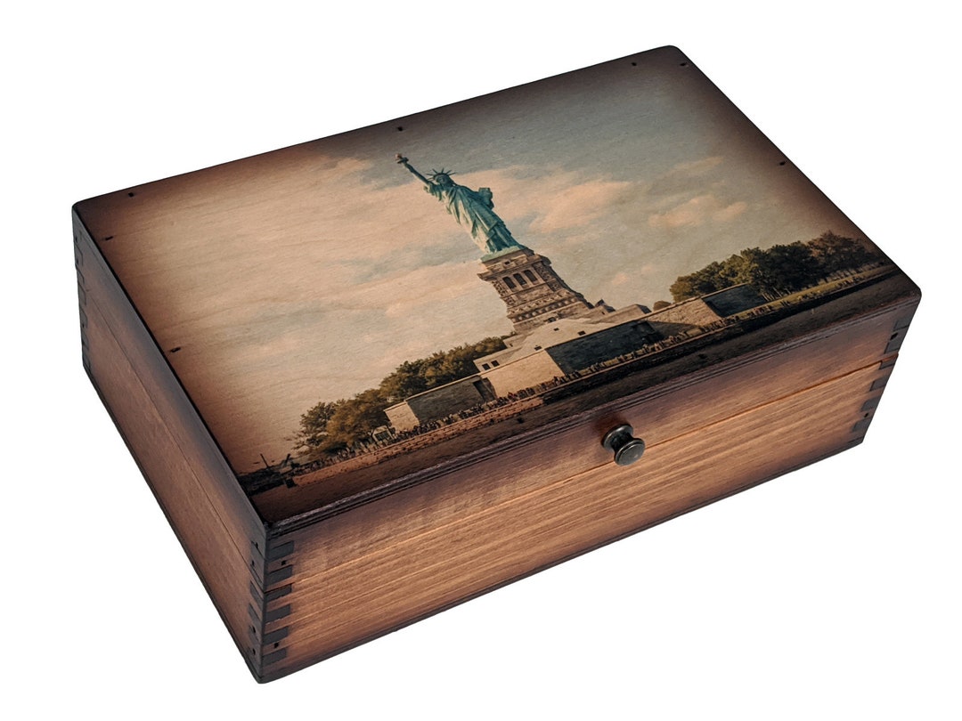 Statue of Liberty Medium Wood Box - Etsy