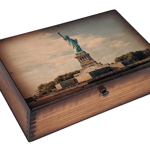 Statue of Liberty Medium Wood Box - Etsy