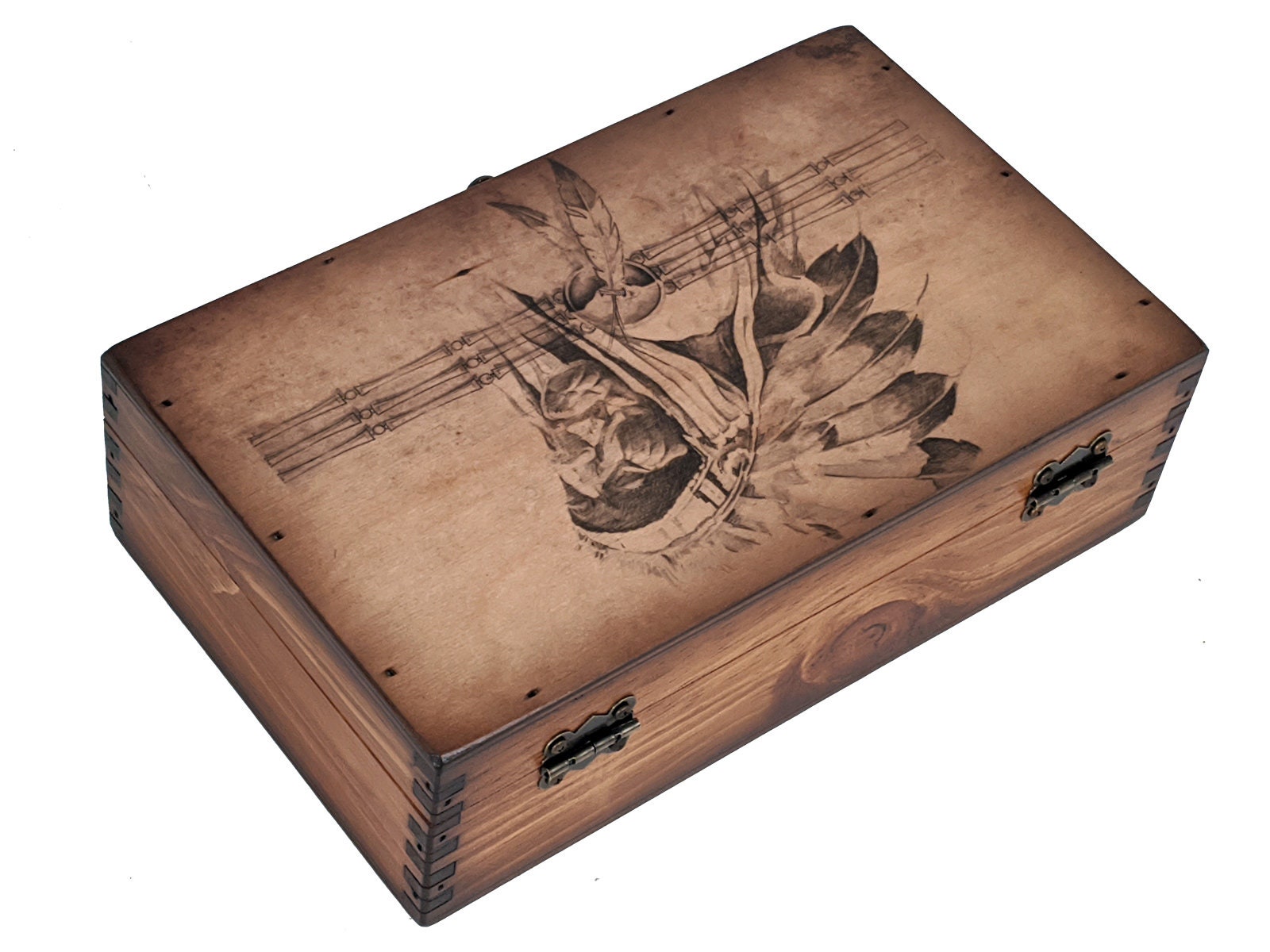 American Indian Chief Medium Wood Box - Etsy