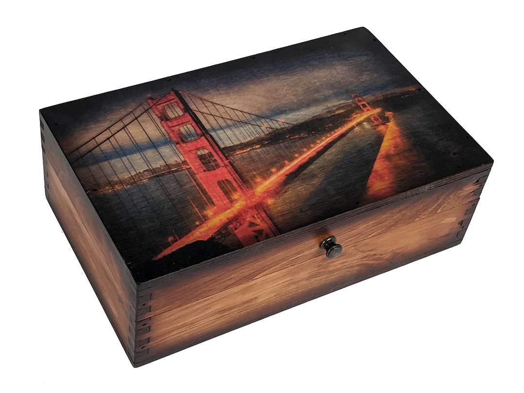 Golden Gate Bridge Medium Wood Box - Etsy