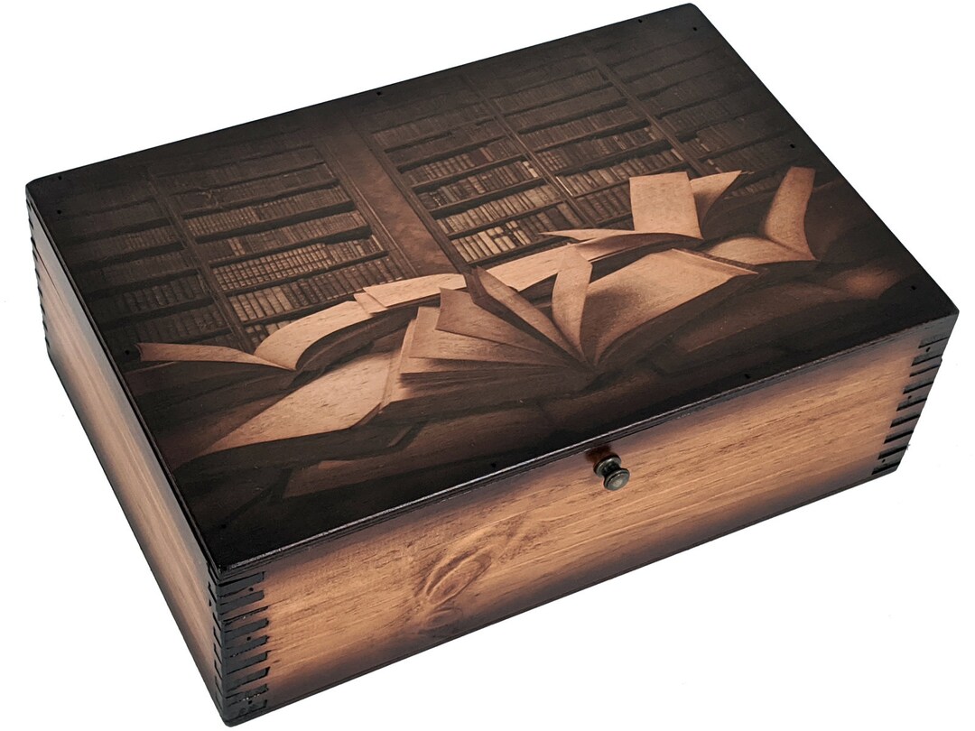 Open Book Wooden Memory Box - Etsy
