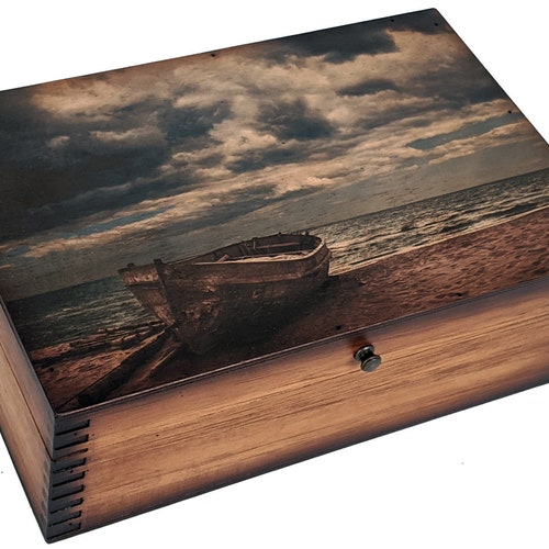 Blue Ocean Wave Memory Box - Etsy