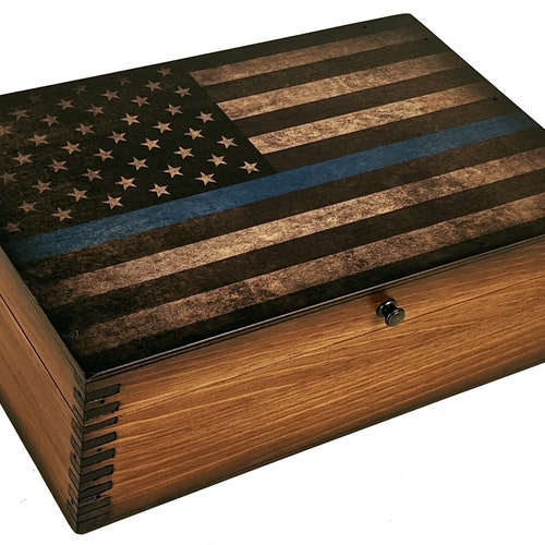 Police Thin Blue Line Keepsake Box | Etsy