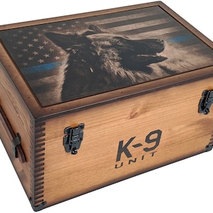 K-9 Unit Thin Blue Line Keepsake Box - Etsy