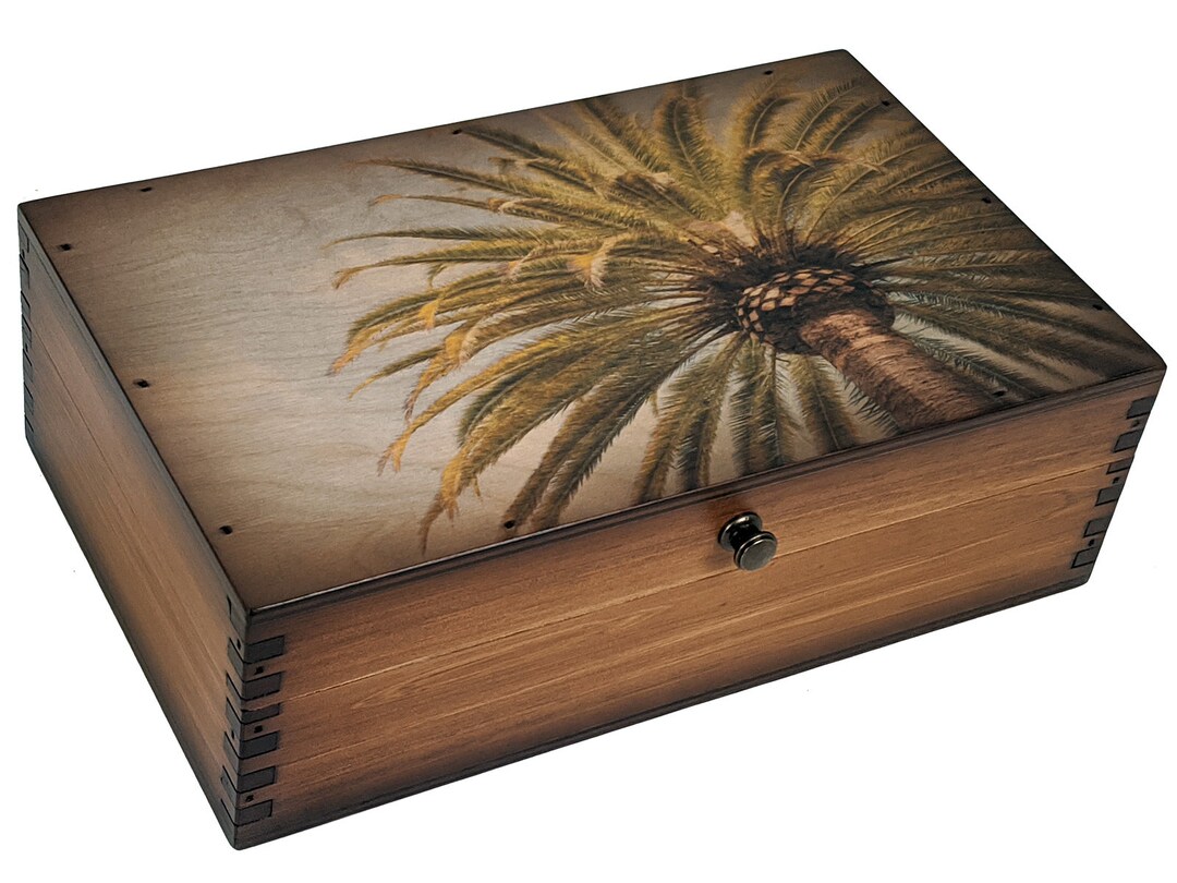 Palm Tree Medium Wood Box - Etsy