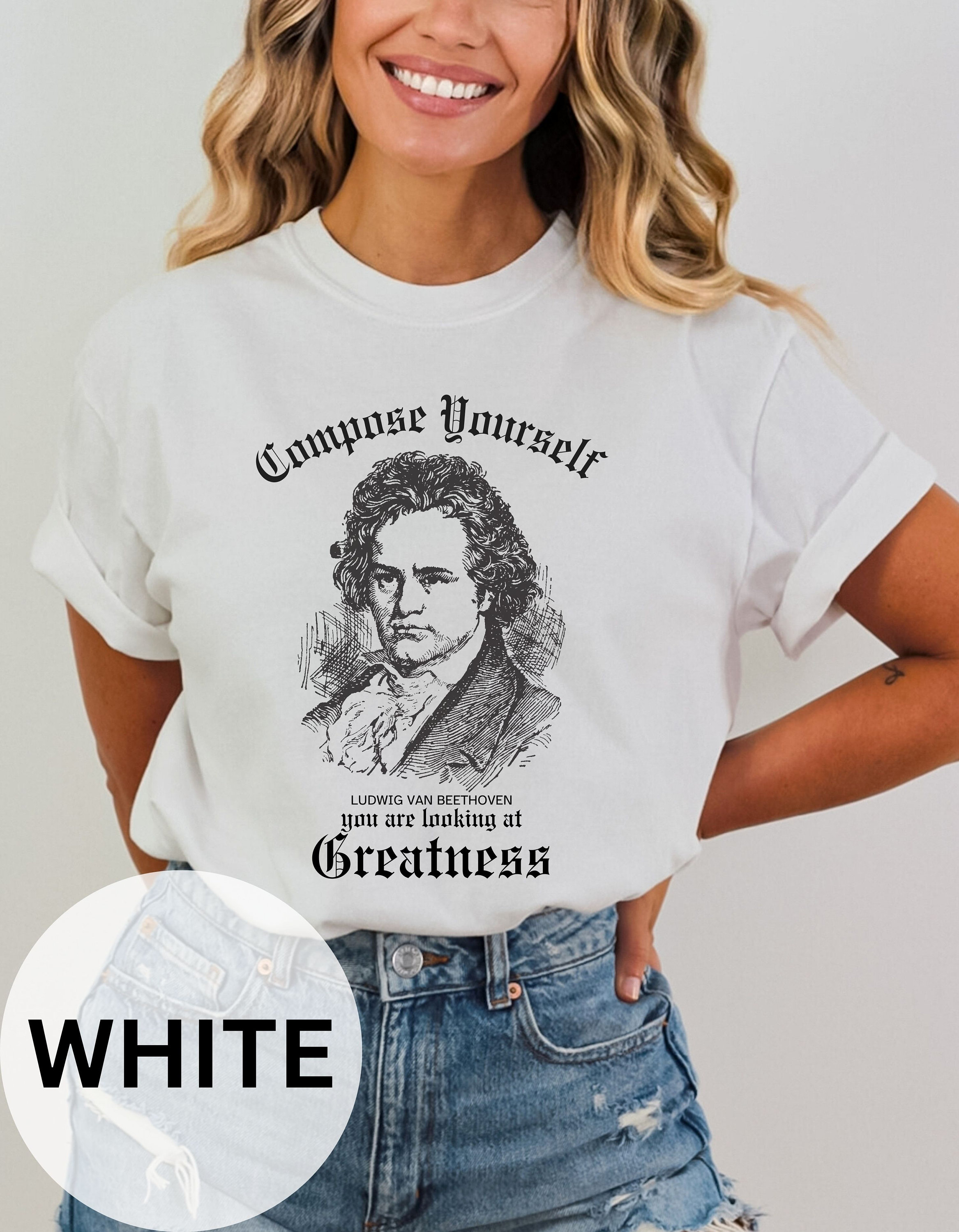 Beethoven-inspired Unisex Shirt for Music Lovers Compose Yourself You ...