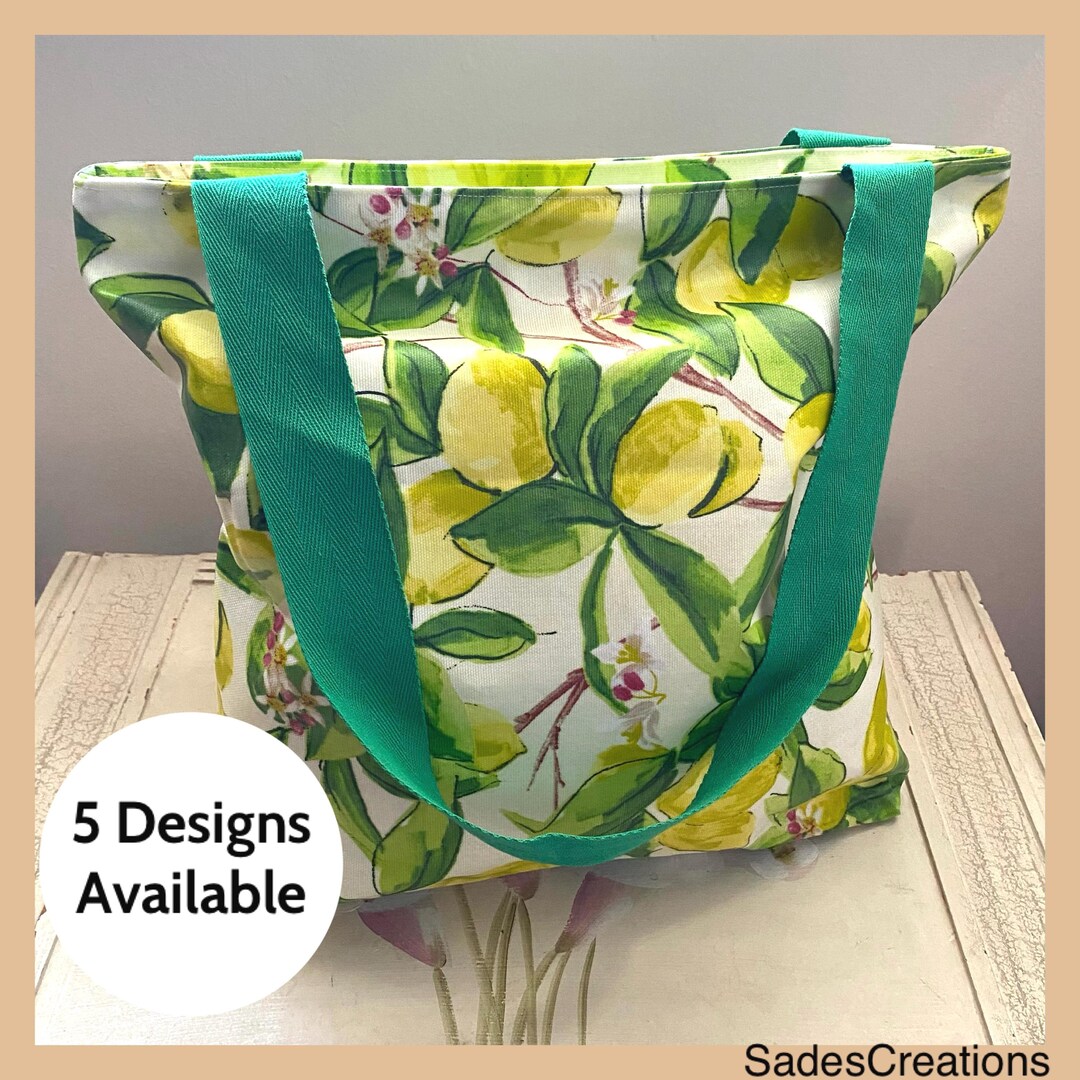 Oilcloth Tote Bags With Zip in 5 Designs - Etsy