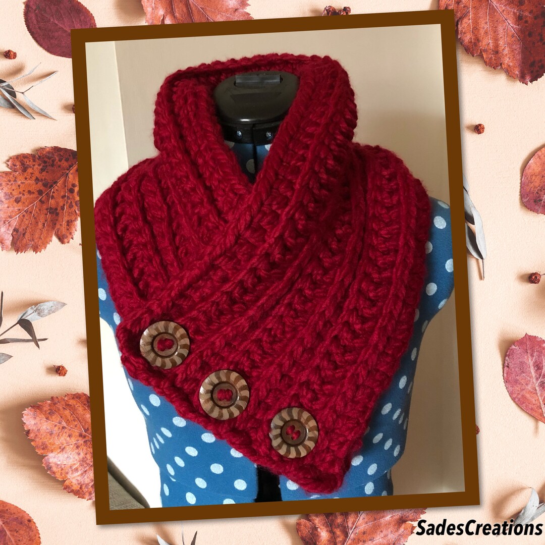 Super Chunky Snood/cowl With Buttons. Stylish and Super Warm. - Etsy ...