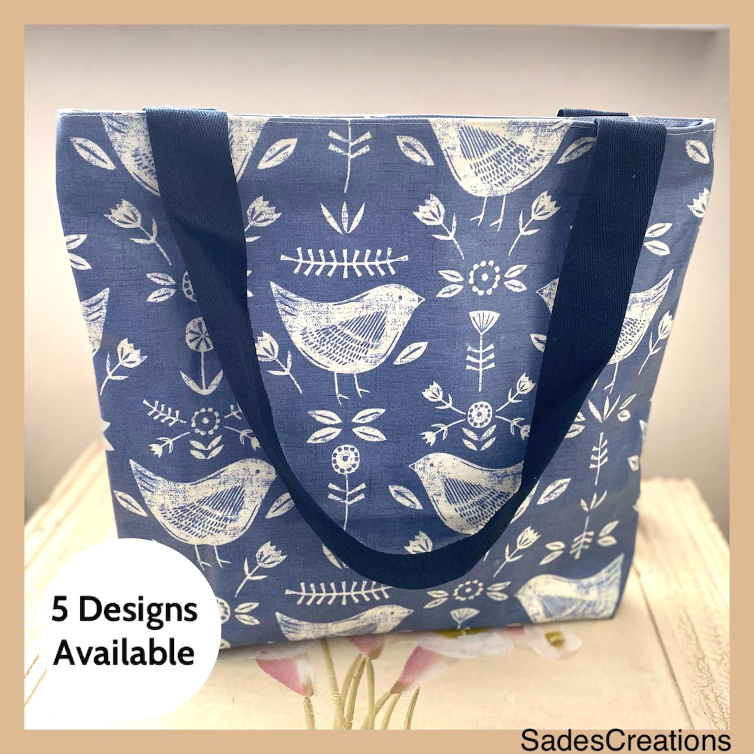 Oilcloth Tote Bags With Zip in 5 Designs - Etsy