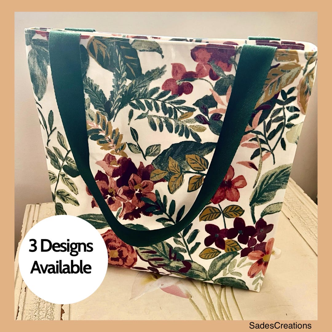 Oilcloth Tote Bags With Zip in 3 Designs - Etsy