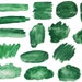 Emerald Green Watercolor Splash Clipart: Abstract Brush Strokes (PNG ...