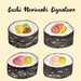 Sushi Watercolor Clipart: Japanese Food PNG Graphics (24 Images) - Etsy