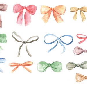 Watercolor Ribbon Bow Clipart, Ribbon PNG, Watercolor Bow Clipart ...