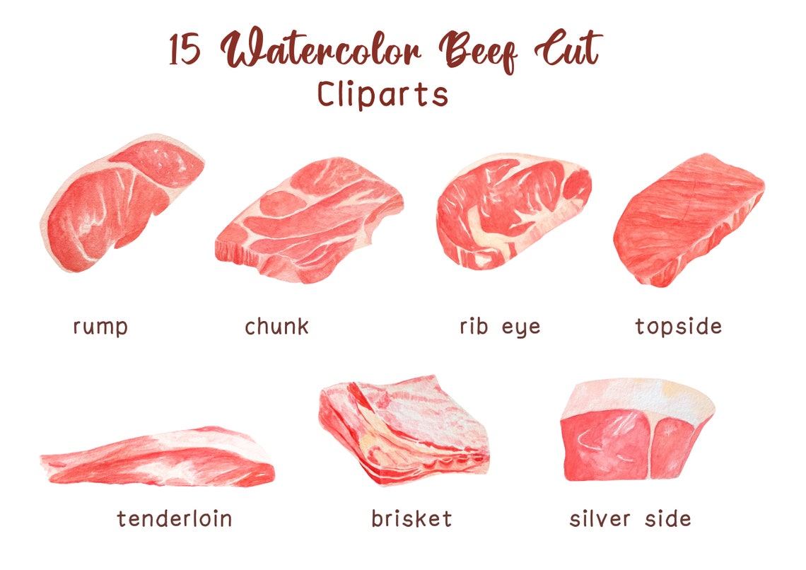 Beef Cut Clipart PNG, Beef Clip Art, Steak Cliparts, Beef Watercolor Cliparts, Beef, Steak Png ...